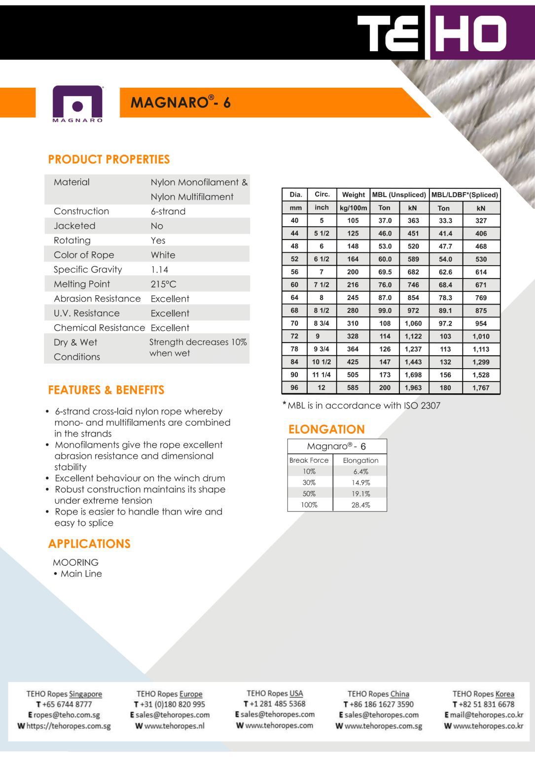 MAGNARO® 6 rope | Specialist in Ropes | TEHO Ropes Europe